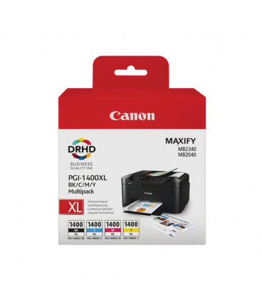 Original Canon PGI-1400XL Black and Colour Ink Cartridge Multipack - United Copiers